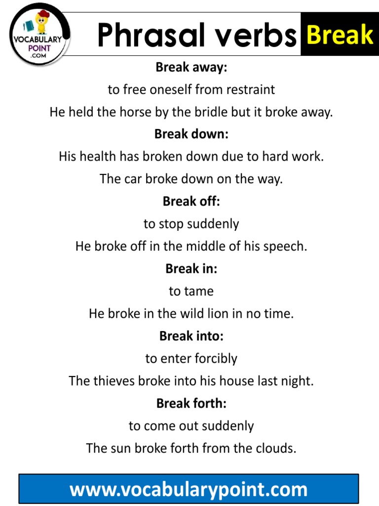 Phrasal Verbs With Break | PDF