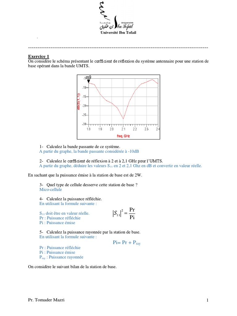 Correction TD Partie 1 | PDF | Réseau cellulaire | Radiocommunication