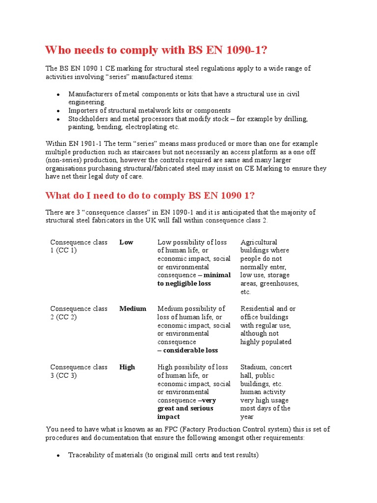 Who Needs To Comply With BS EN 1090 | PDF | Structural Steel | Welding