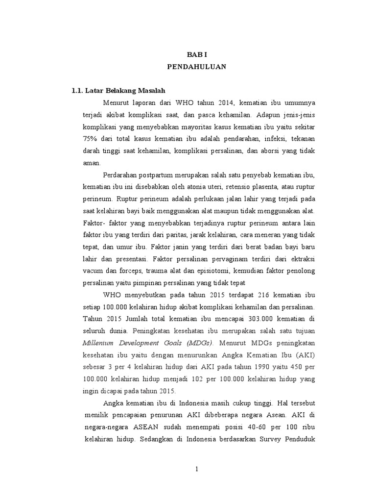 Ruptur Perineum di Tasikmalaya 2020 | PDF