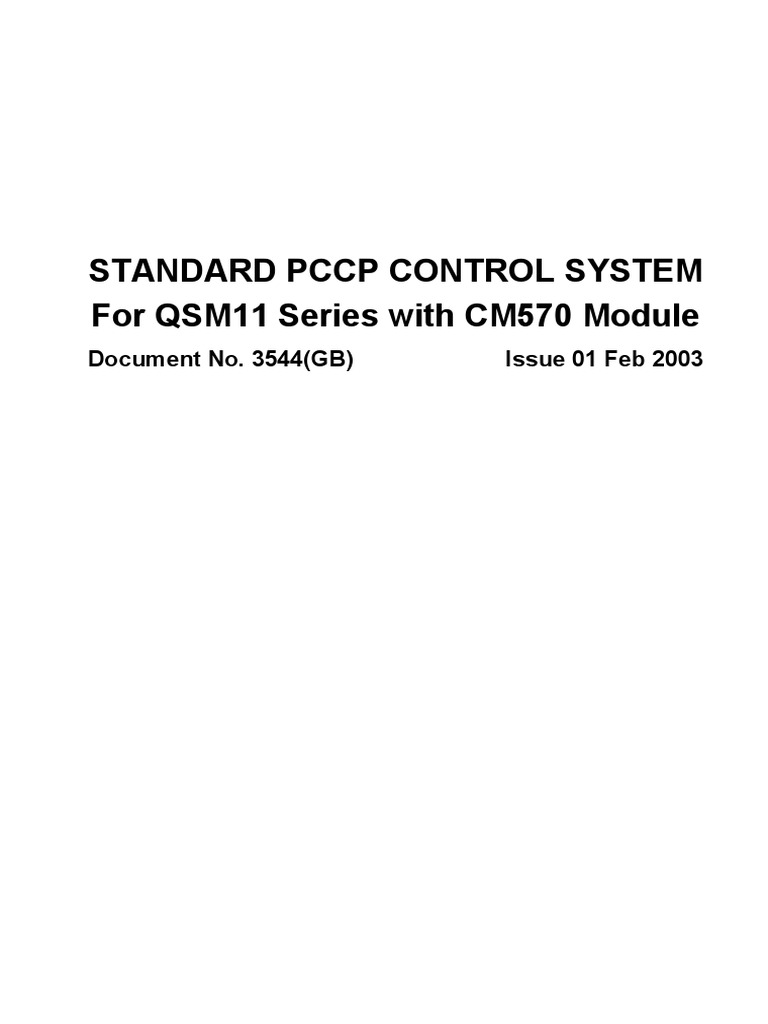 Standard PCCP Control System For QSM11 Series With CM570 Module | PDF ...