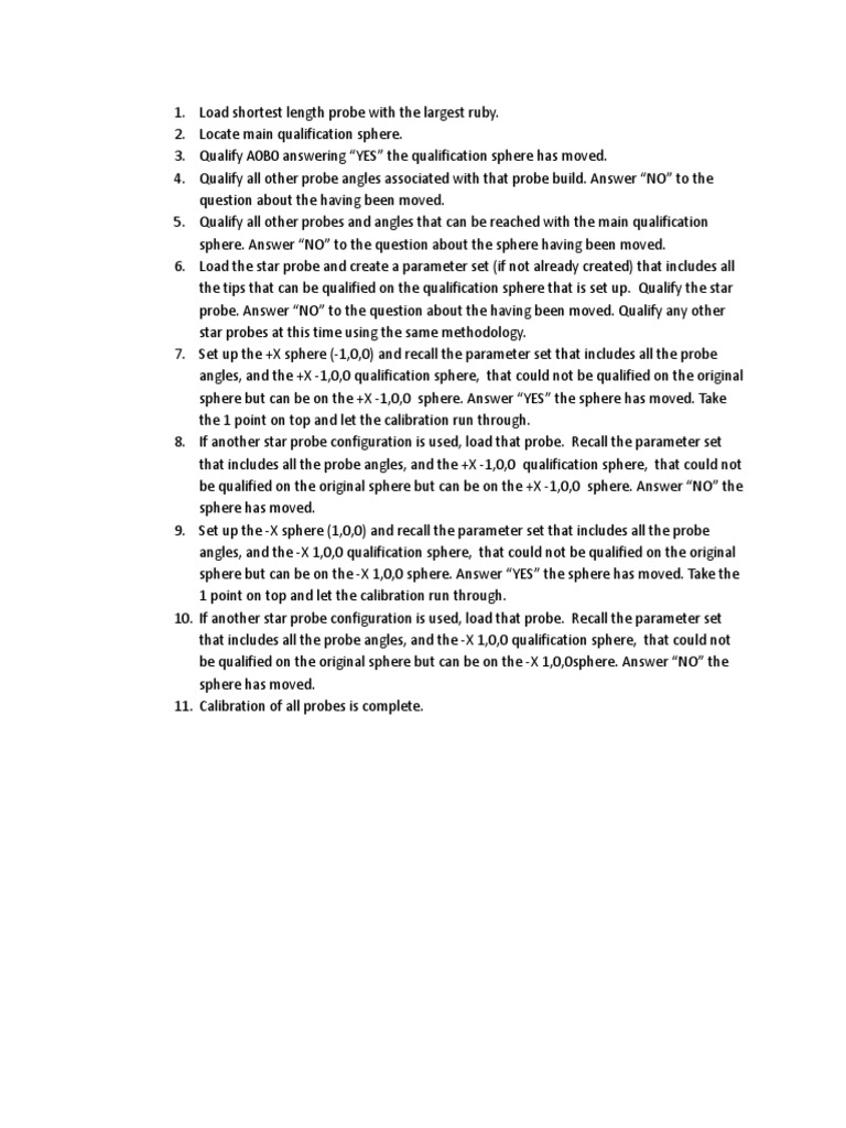Qualifying A Star Probe Using 3 Qualification Spheres | PDF