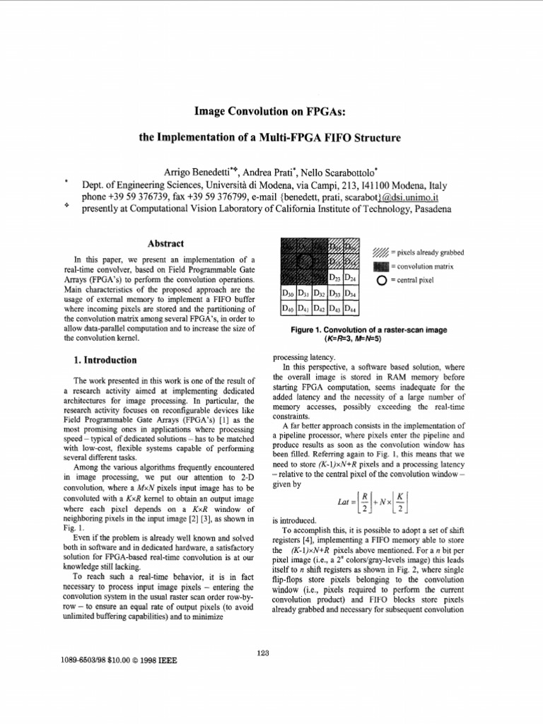 Image Convolution On FPGAs The Implementation of A multi-FPGA FIFO Structure | Download Free PDF ...