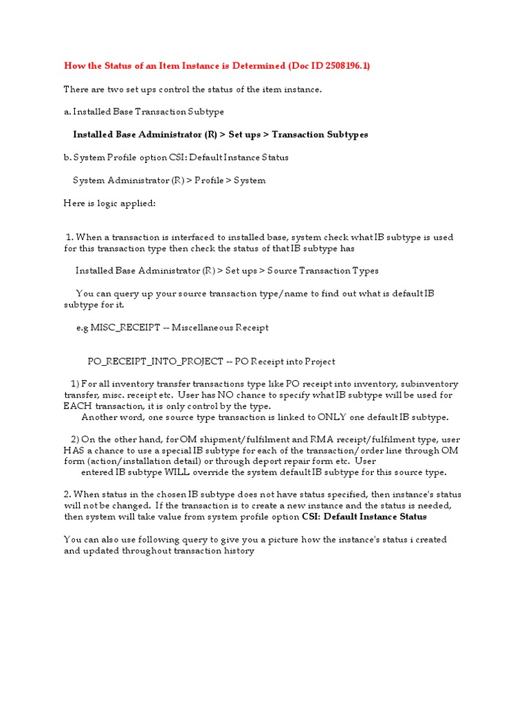 How The Status of An Item Instance Is Determined | PDF | Computing ...