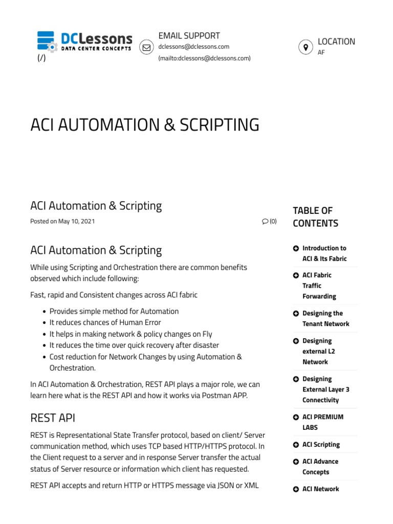 ACI Automation & Scripting - DCLessons | PDF | Representational State ...