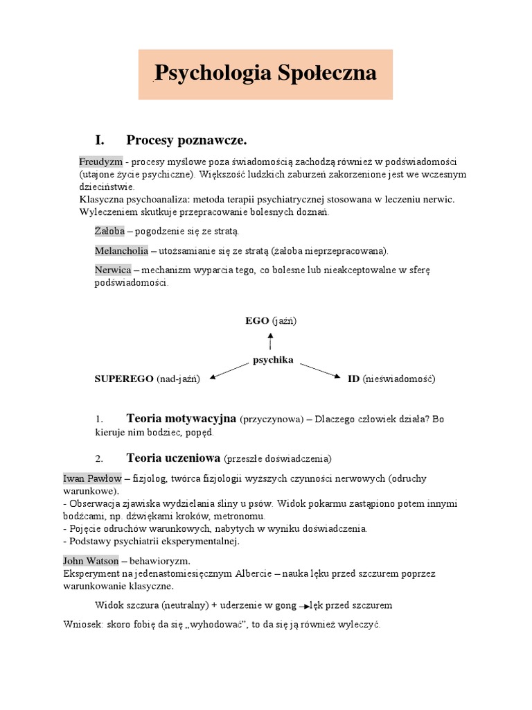 Psychologia Spoeczna Notatki A.orzechowska | PDF