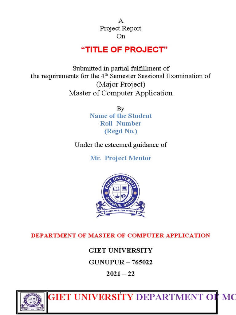 "Title of Project": Giet University | PDF