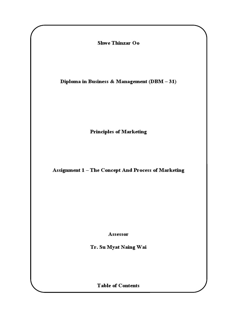 Marketing Assignment 1 Pdf Marketing Sales 