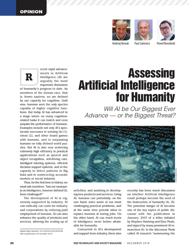 Assessing Artificial Intelligence For Humanity Will AI Be The Our ...