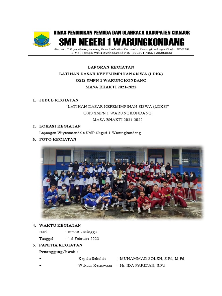 Laporan Kegiatan Ldks 2015 | PDF