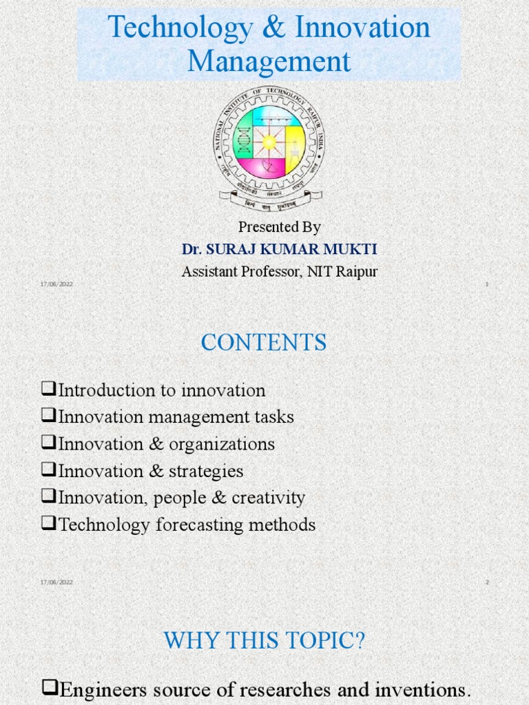 Technology & Innovation Management | PDF | Innovation | Cognition