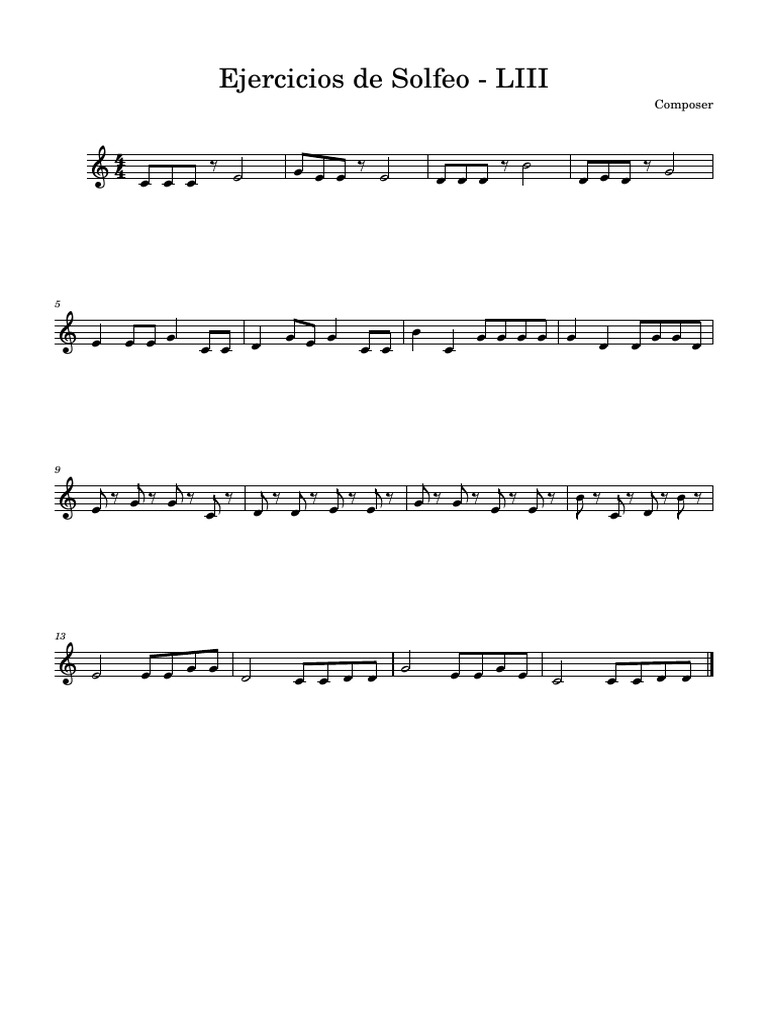 Ejercicios de Solfeo - LIII | PDF