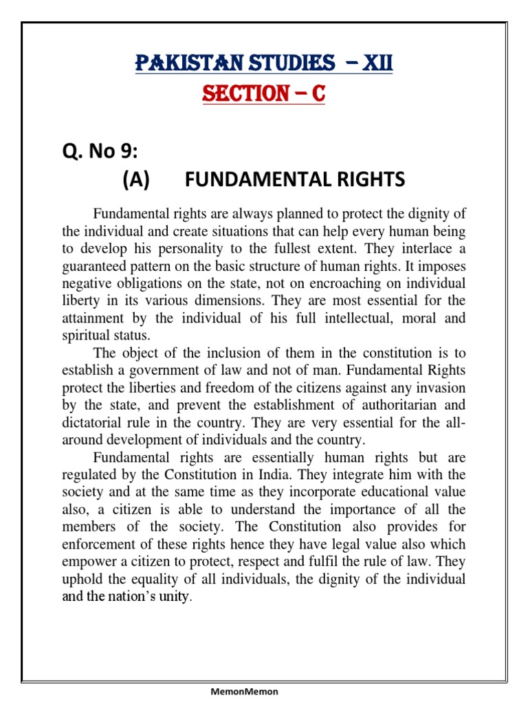 Pak - Study Sec - C | PDF | Rights | Crime & Violence