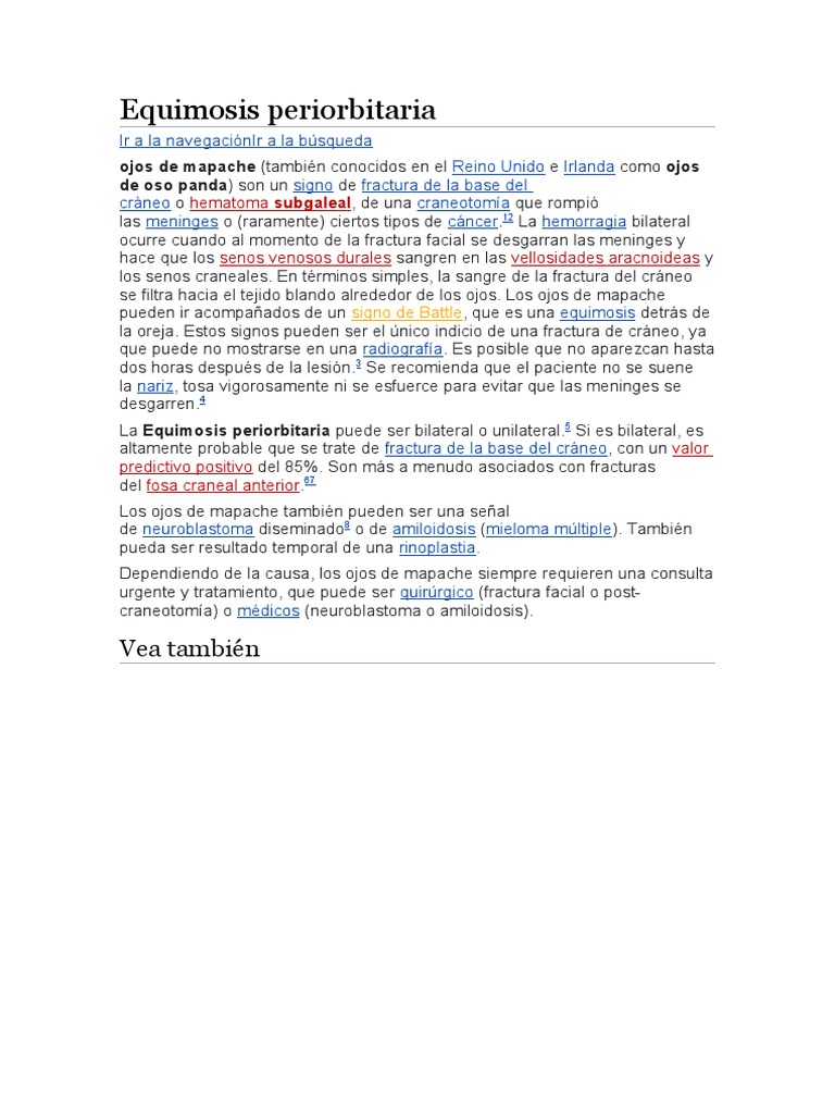 Equimosis Periorbitaria | PDF