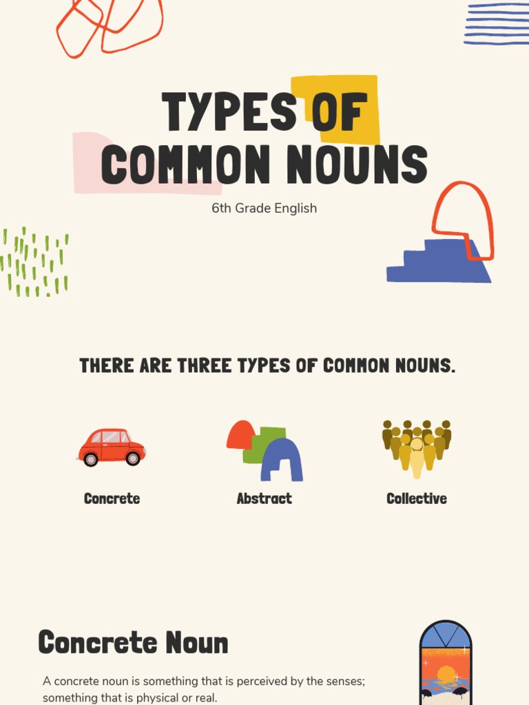 Types of Common Nouns: 6th Grade English | PDF | Noun | Courage