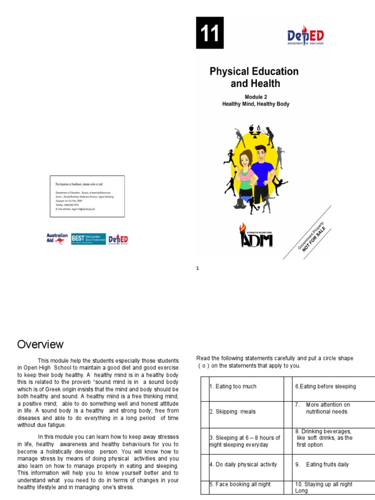 PE Booklet Powerpoint | PDF | Obesity | Malnutrition