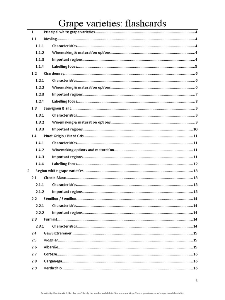 Flashcards Grape Varieties | PDF | Wine | Grape