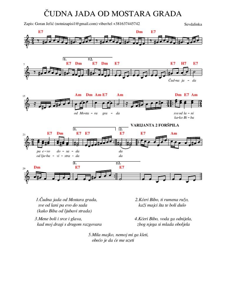 Cudna Jada Od Mostara Grada - Adresa | PDF