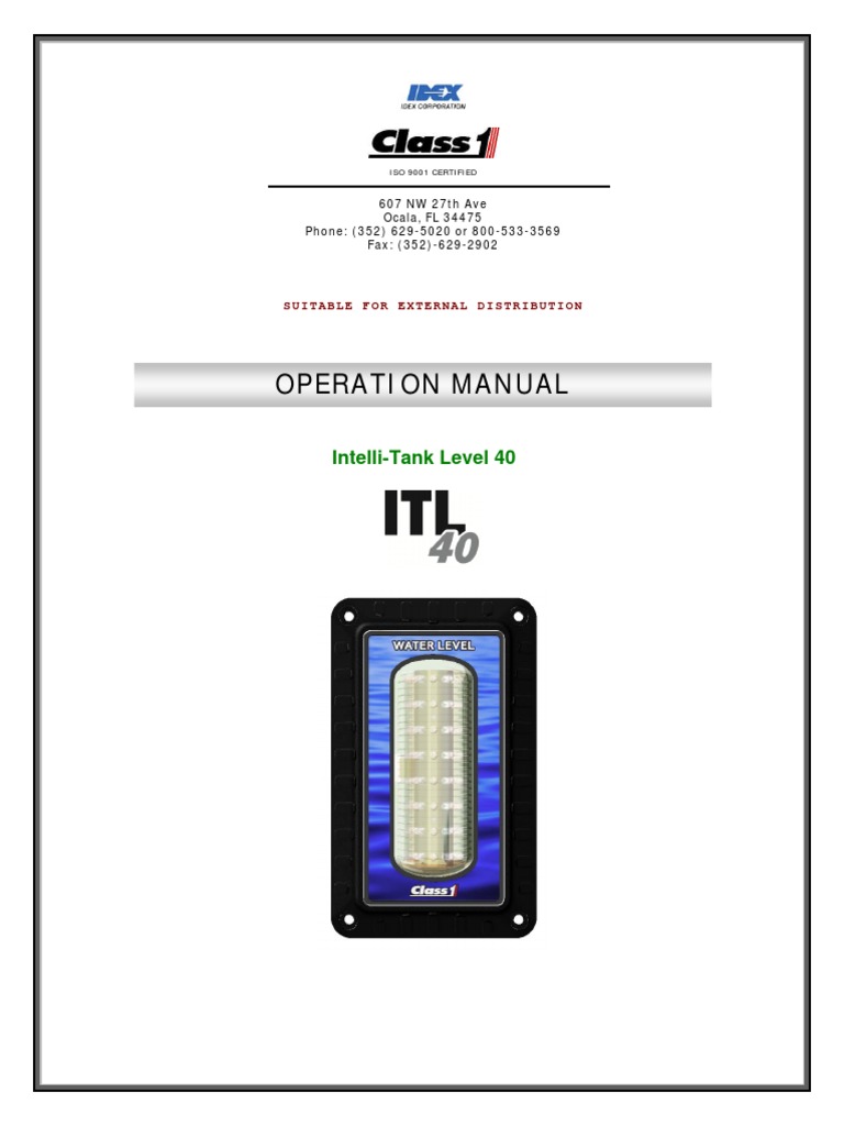 Intelli Tank Level 40 | PDF | Light Emitting Diode | Calibration