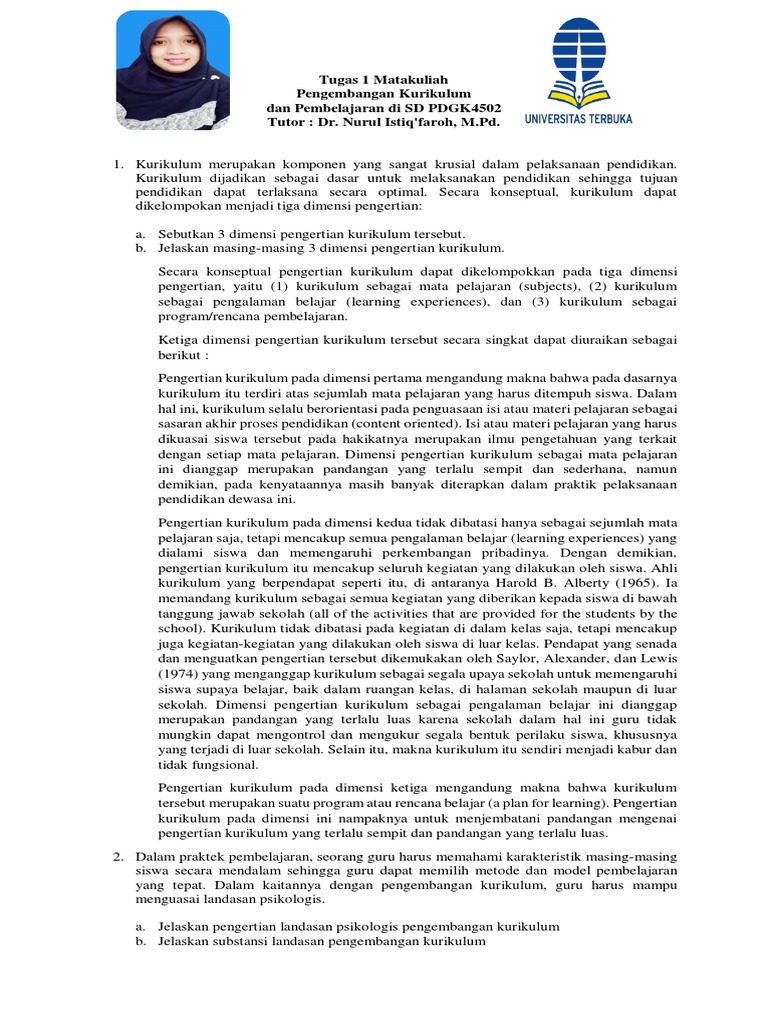 Tugas 1 Pdgk4502 - Joko Pramono | PDF | Karier & Perkembangan