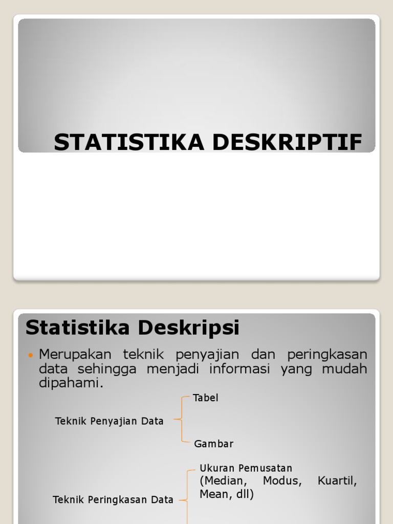 Penyajian Data Statistik Deskriptif | PDF | Metode & Bahan Ajar