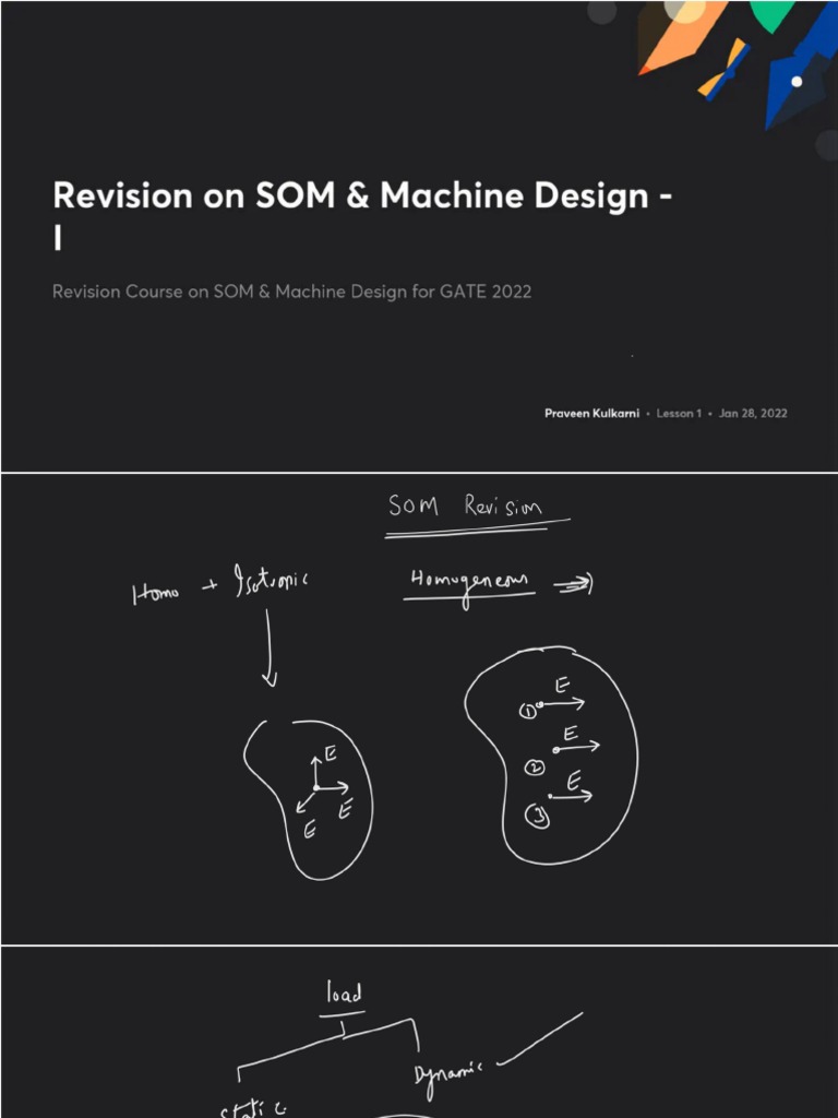 Revision On SOM Machine Design I With Anno | PDF