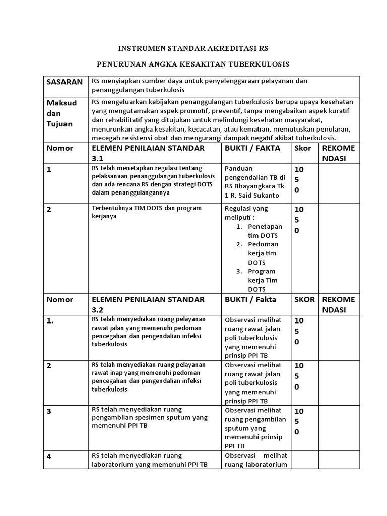 Instrumen Standar Akreditasi Rs Pdf