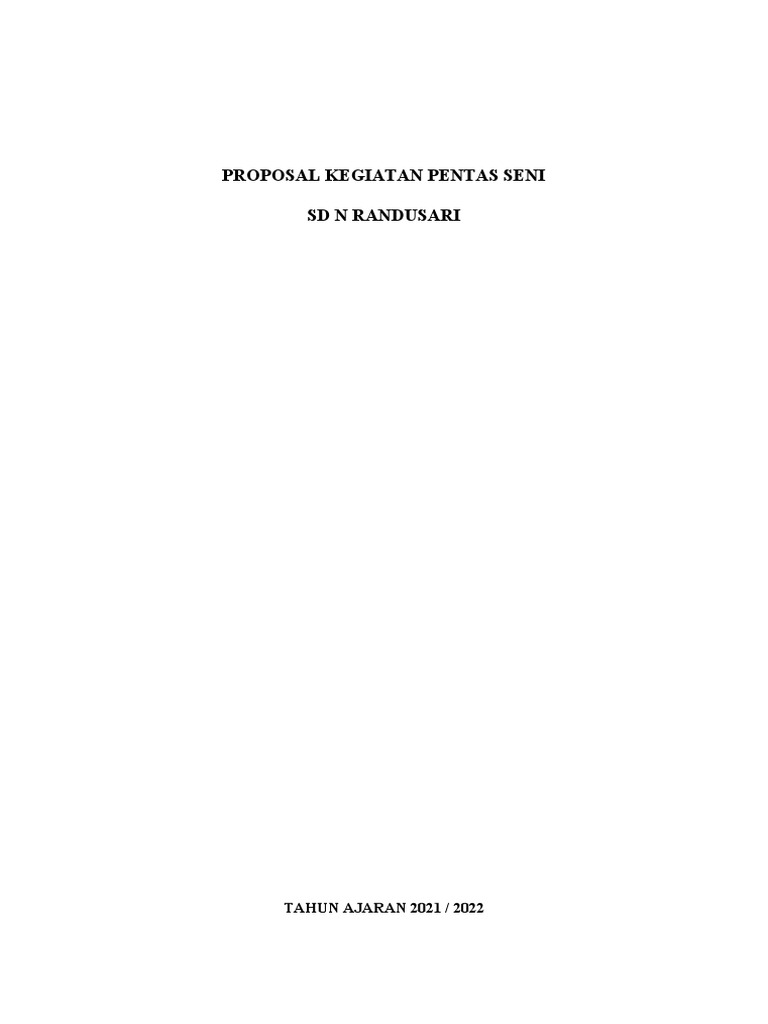 PROPOSAL KEGIATAN Pensi | PDF | Perjalanan | Kajian Bahasa Asing