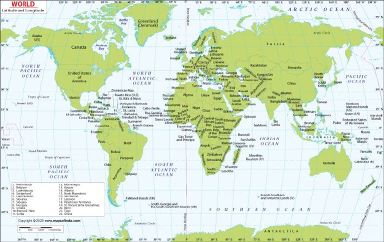 World-Map-with-Longitude-and-Latitude. World | PDF