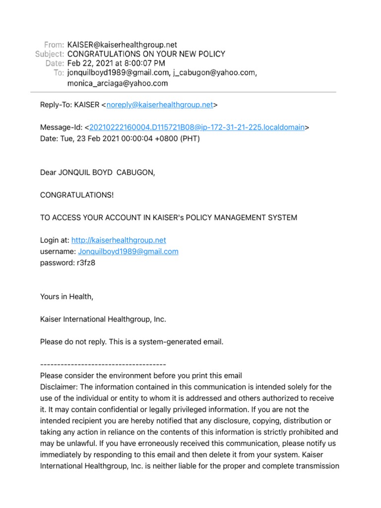 Kaiser Log in | PDF | Business | Finance & Money Management