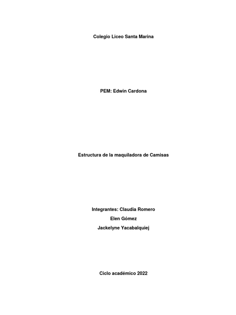 Maquiladora de Camisas Jaclen | PDF | Tecnología de información y ...