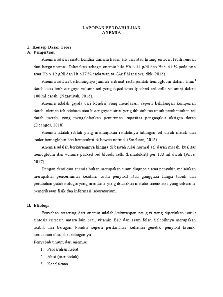 Panduan Lengkap Anemia: Penyebab & Gejala | PDF