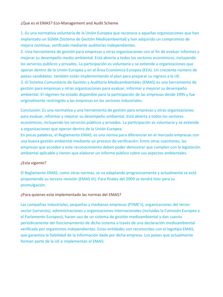 Que Es El EMAS | PDF