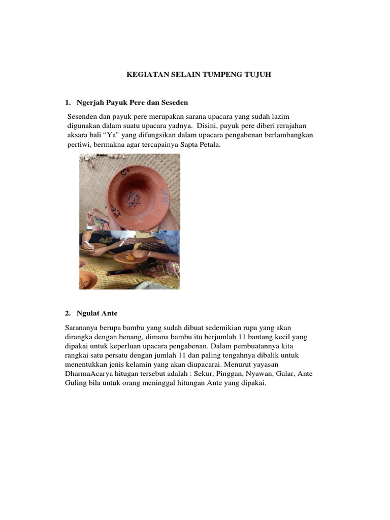 Kegiatan Selain Tumpeng Tujuh | PDF | Seni & Disiplin Bahasa | Griya ...