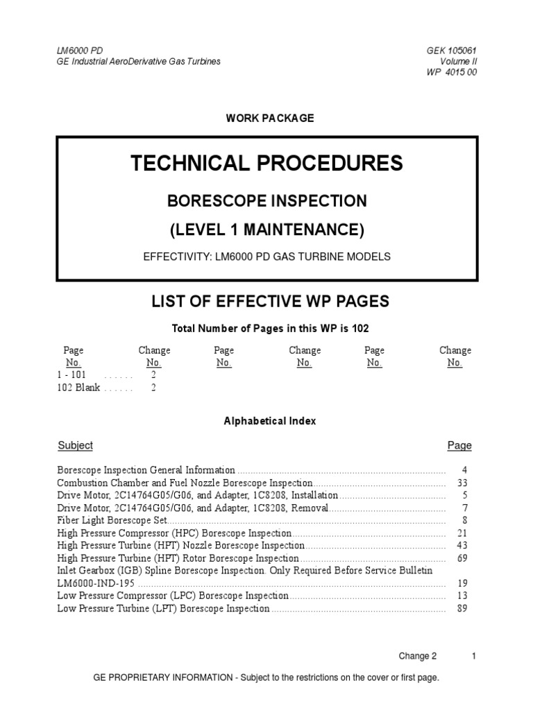 GE LM6000 Borescope Inspection | PDF | Turbine | Gas Turbine