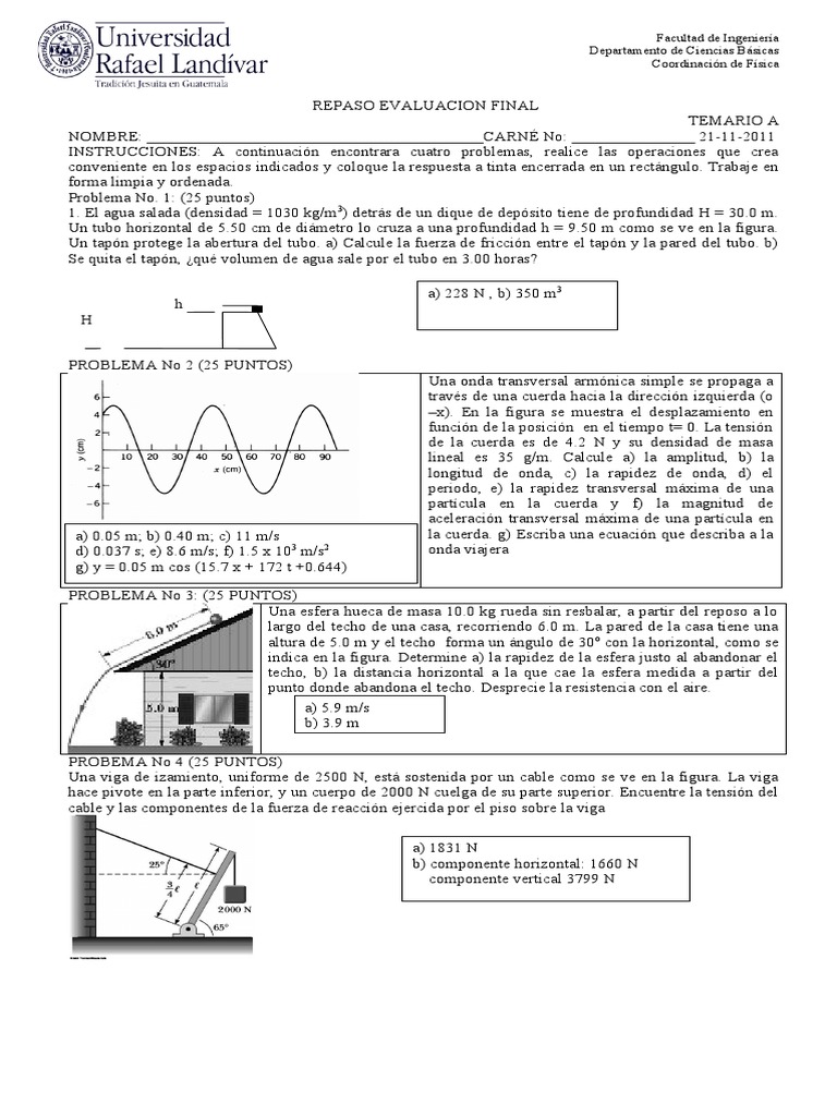 Repaso Examen Final 2 | PDF | Olas | Física
