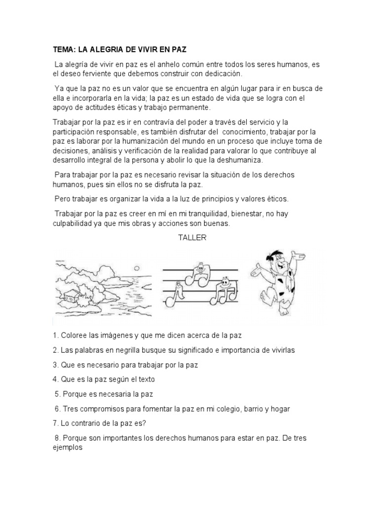 El Valor de La Paz | PDF | Sociedad | Paz