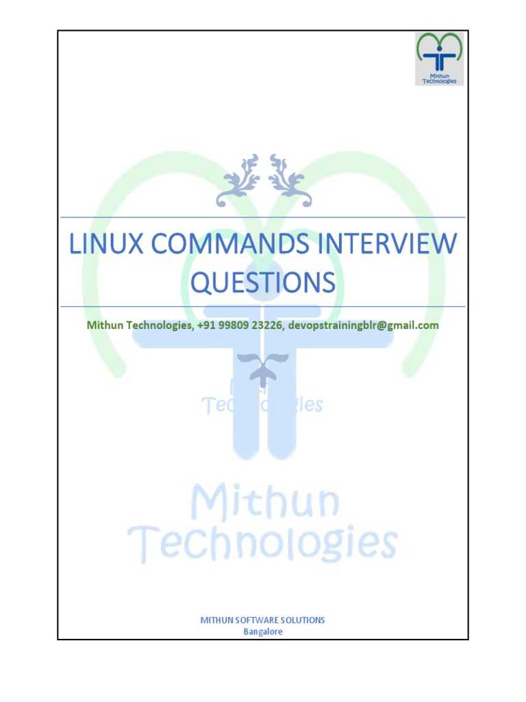 01 - Mithun Technologies-Linux-Interview-Questions&Answers - 2021 | PDF | Firewall (Computing ...
