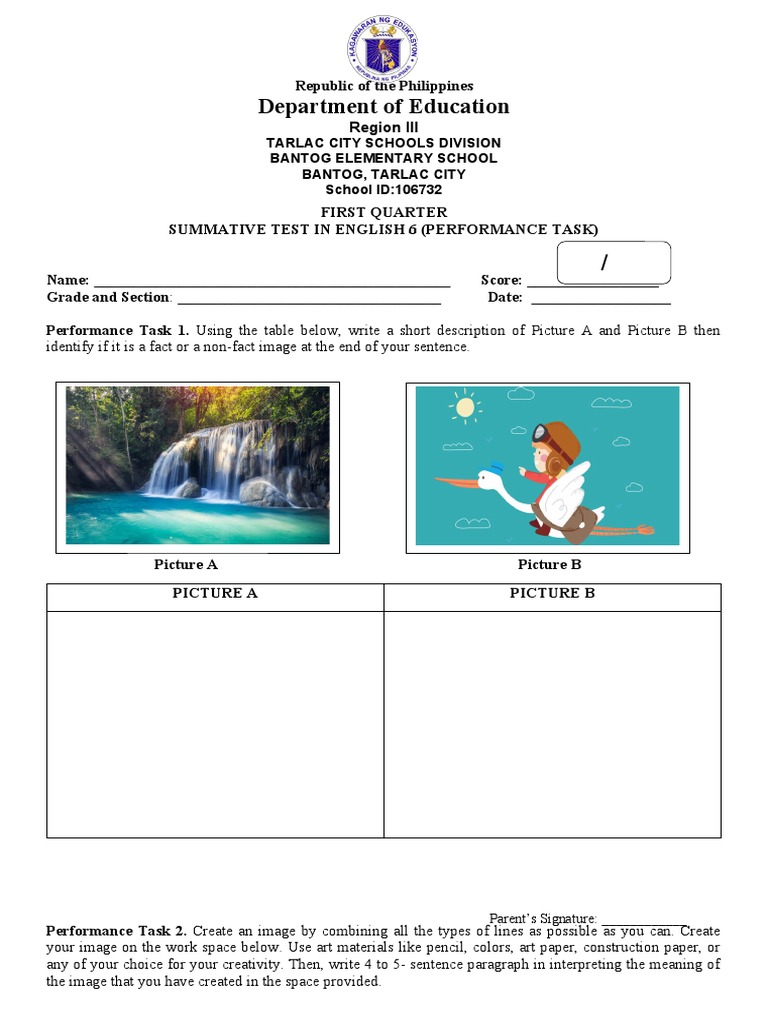Grade 6 q1 Performance Task | PDF