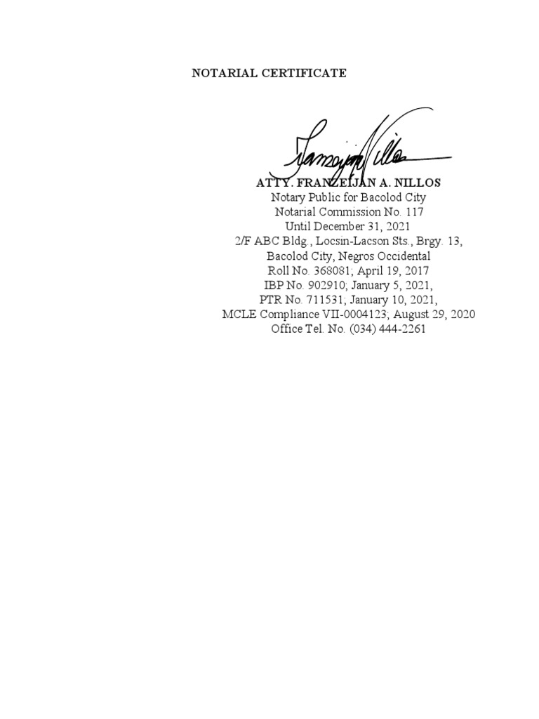 Notarial Certificate | PDF