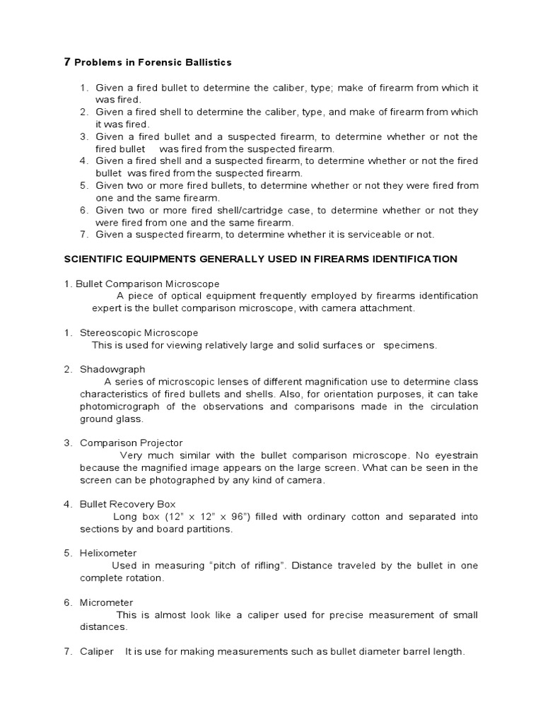Problems in Forensic Ballistics | PDF | Gun Barrel | Bullet