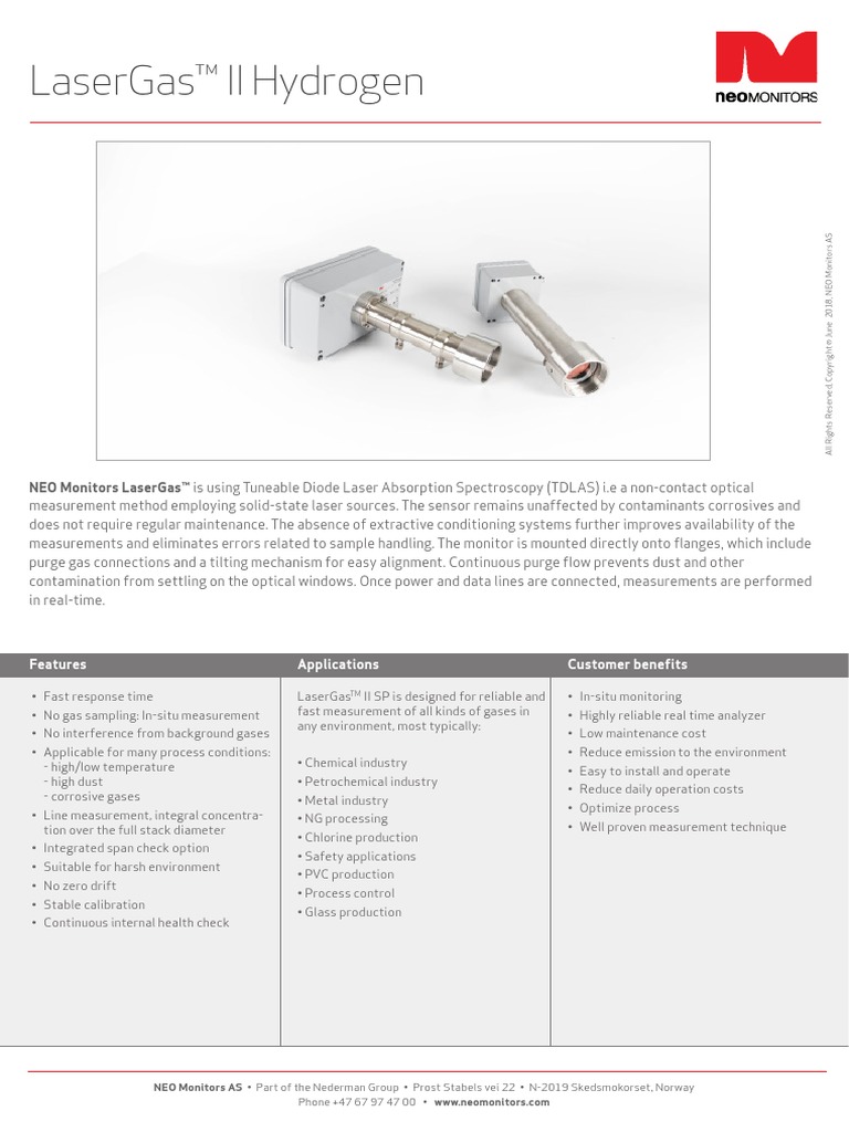 【产品】LaserGas™ II Hydrogen | PDF | Power Supply | Electrical Engineering