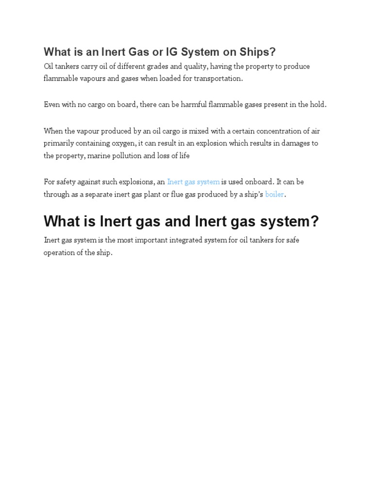 Inert Gas System | PDF | Oil Tanker | Gases
