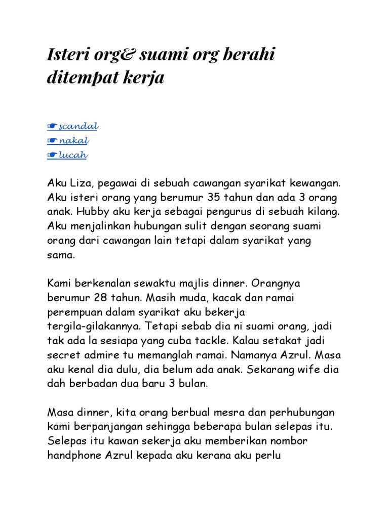 Isteri Orang Dan Suami Orang Berahi Ditempat Kerja Pdf