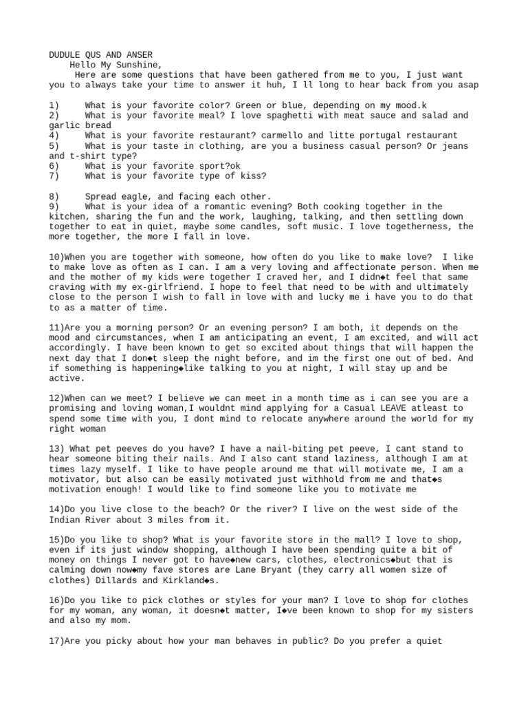 Question and Answer | PDF | Foods | Food And Drink