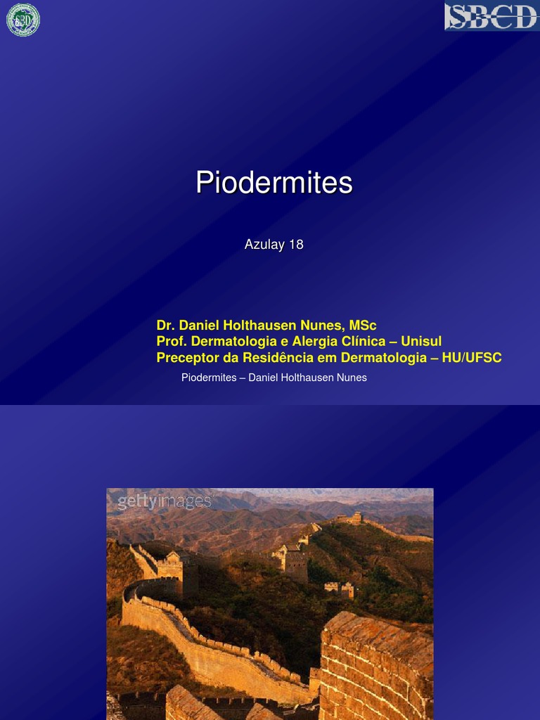 Piodermites | PDF | Doenças cutâneas | Doenças e distúrbios