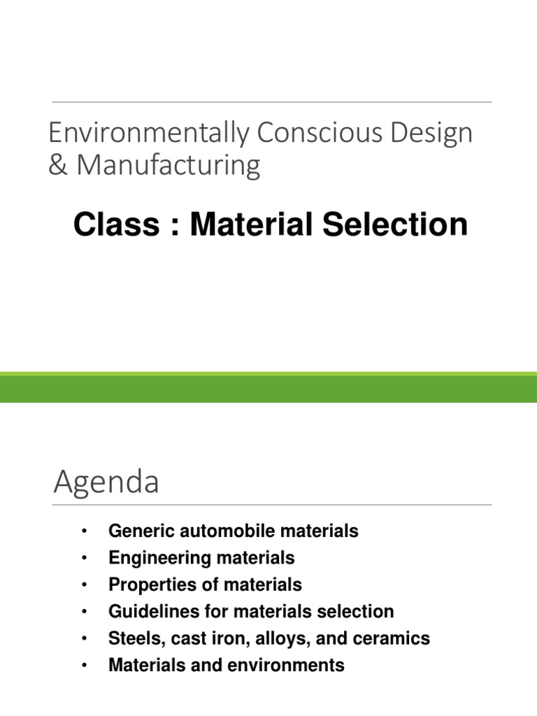 Material Selection | PDF | Life Cycle Assessment | Steel