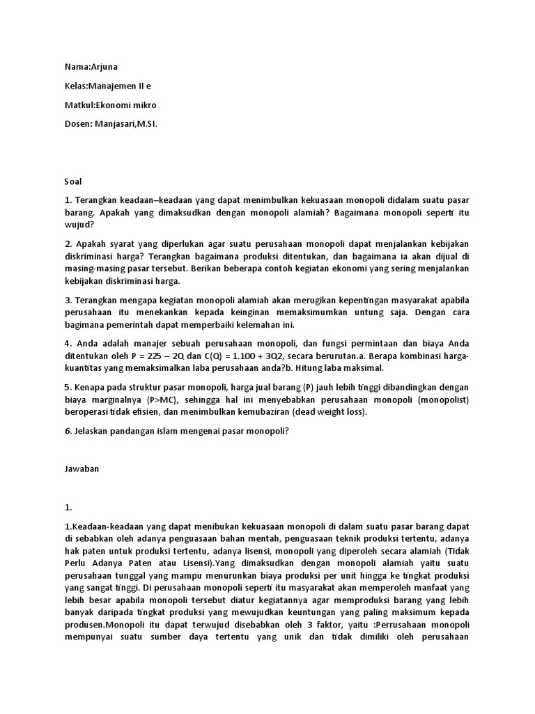 Ekonomi Mikro 12 Pdf Bisnis Politik