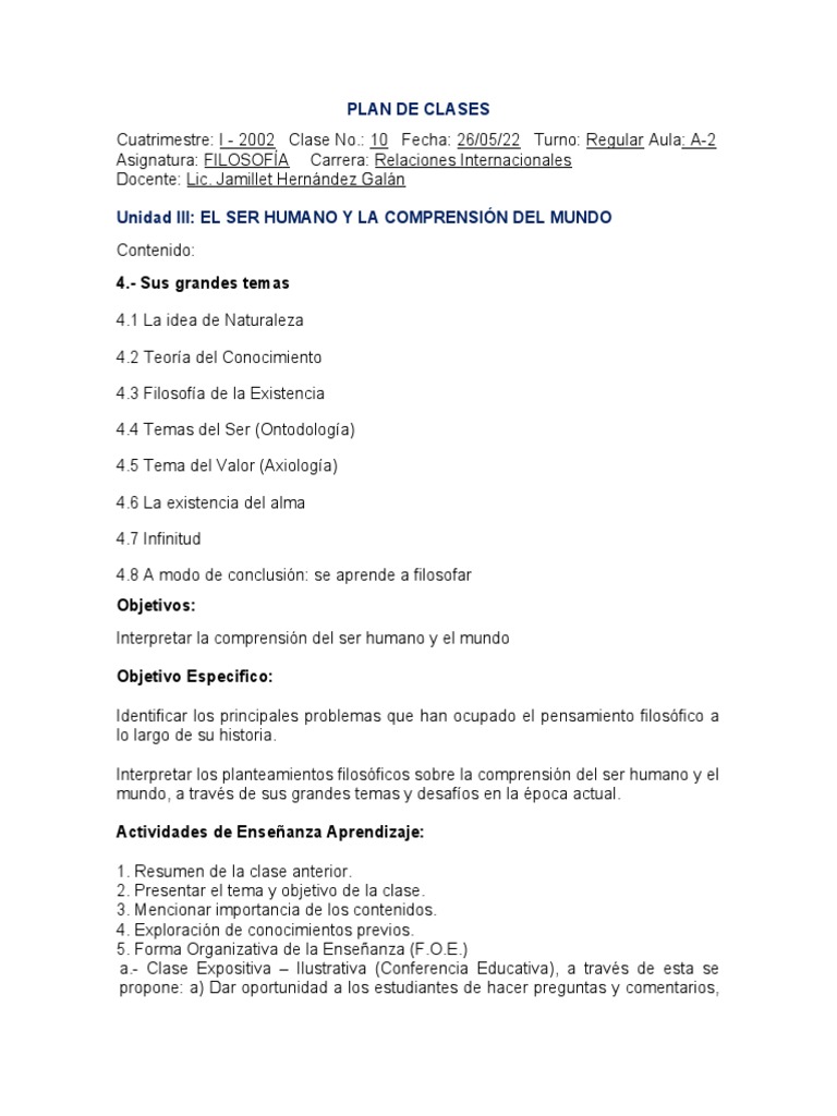 Unidad III El Ser Humano y La Comprensión Del Mundo 4 | PDF ...