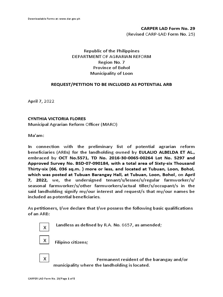 CARPER LAD Form No 29 1 | PDF | Leasehold Estate | Justice